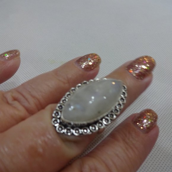 Handmade | Jewelry | Gorgeous Rainbow Moonstone Handmade Sterling Ring ...